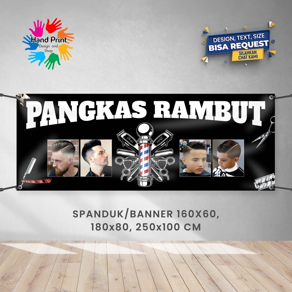 Jual Spanduk Banner Barbershop Pangkas Rambut Cukur Rambut Haircut ...