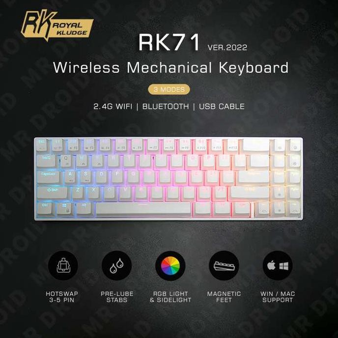 Jual PROMO!! Royal Kludge RK71 RGB Wireless Mechanical Gaming Keyboard ...