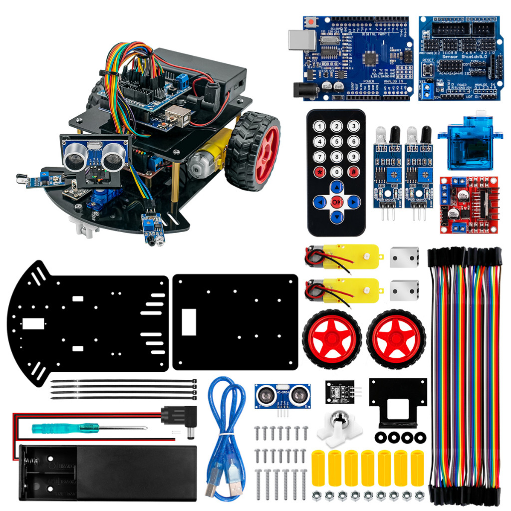 Jual Kit Mobil Robot Cerdas Proyek LAFVIN Uno R3 Kompatibel dengan ...