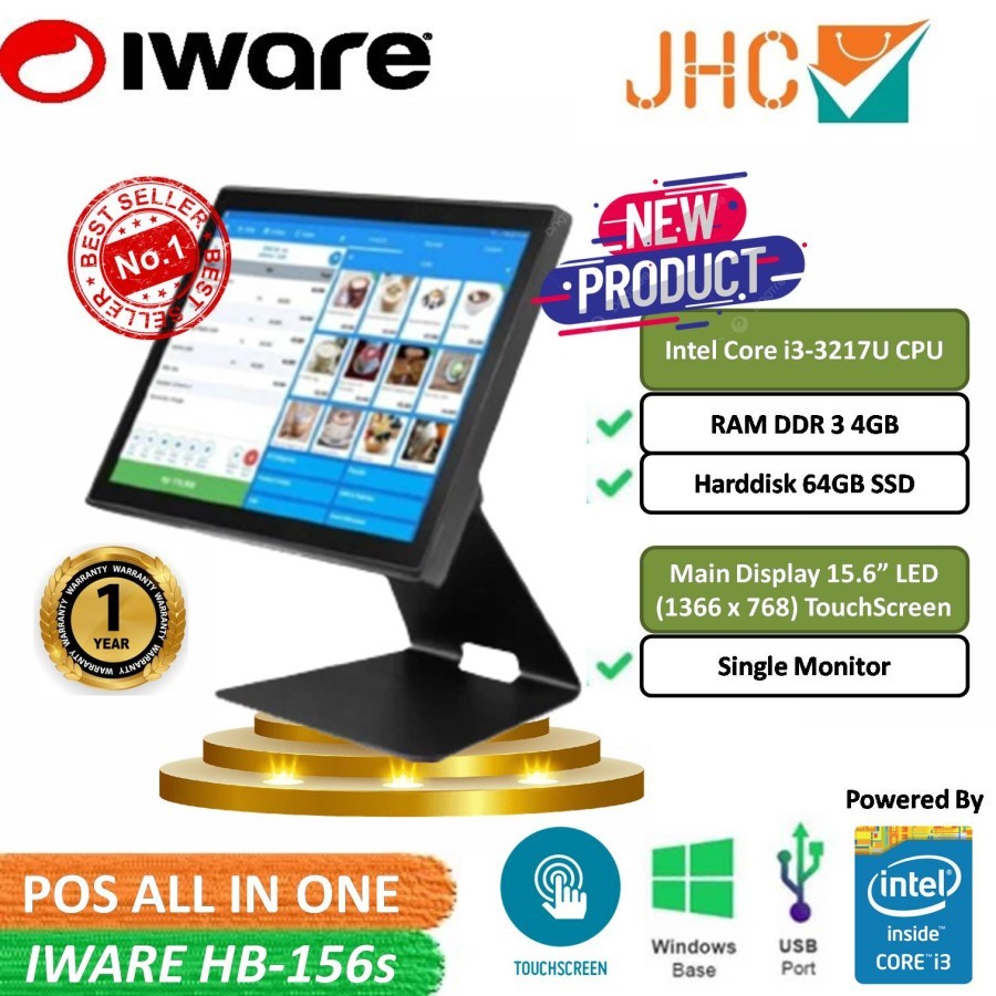 Jual Mesin Kasir PC POS All in One Core i3 Touchscreen Iware HB-156S HB156S | Shopee Indonesia