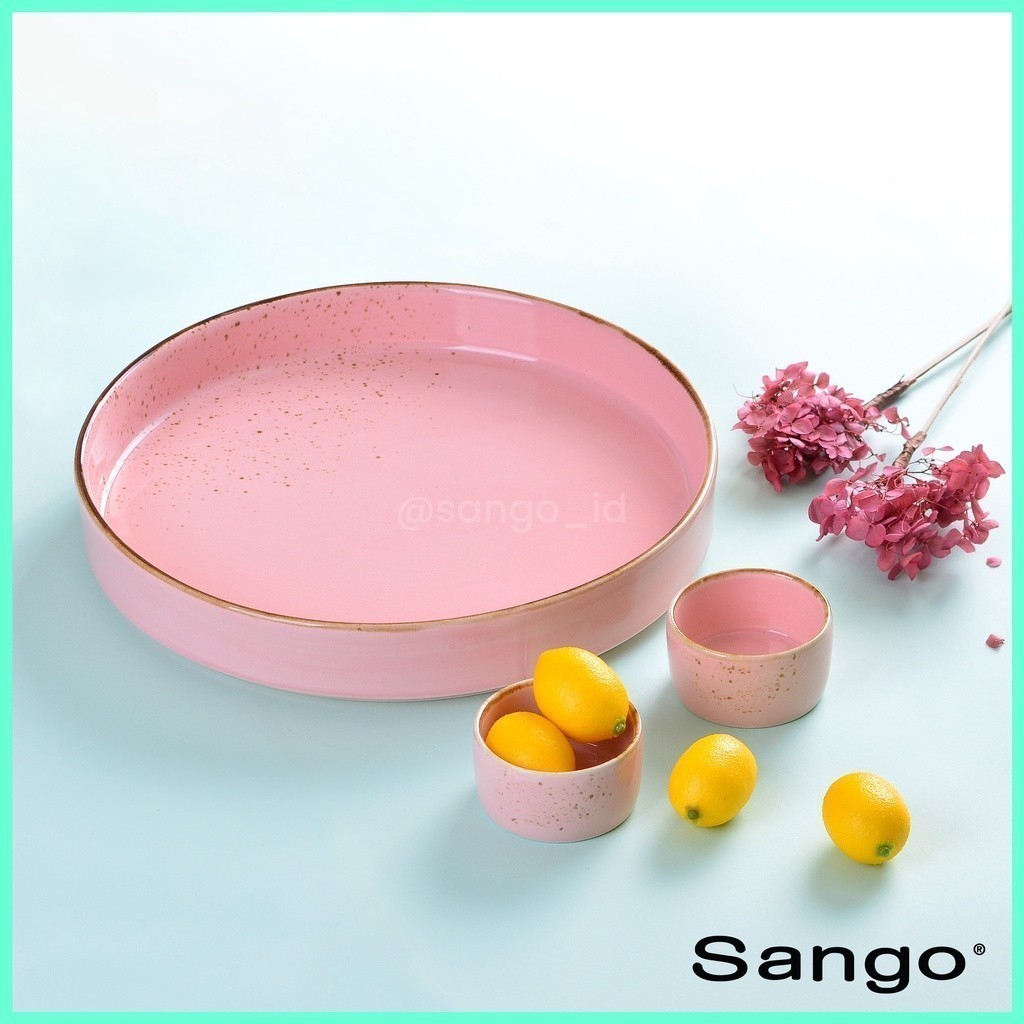 Jual SANGO Set Piring Makan Stackable dan Tempat Saus Keramik Nature ...