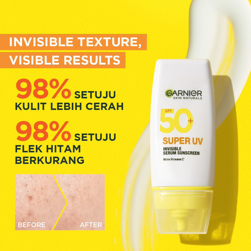 Jual (PAKET HEMAT ISI 2) GARNIER Super UV Invisible Serum Sunscreen SPF 50+ PA++++ Vitamin C ...
