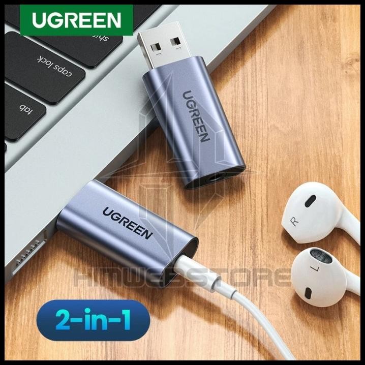 Jual Ugreen 80864 Usb Sound Card External 2In1 To 3.5Mm Audio Adapter Trrs | Shopee Indonesia