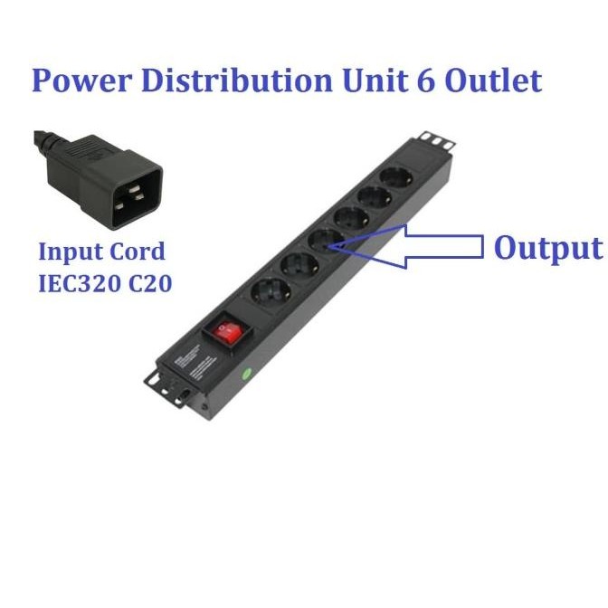 Jual Power Distribution Unit 6 Outlet Input Cord IEC320 C20 | Shopee ...
