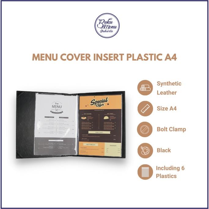 Jual Buku Menu Restoran Kulit Isi Plastik A4 - Hitam - | Shopee Indonesia