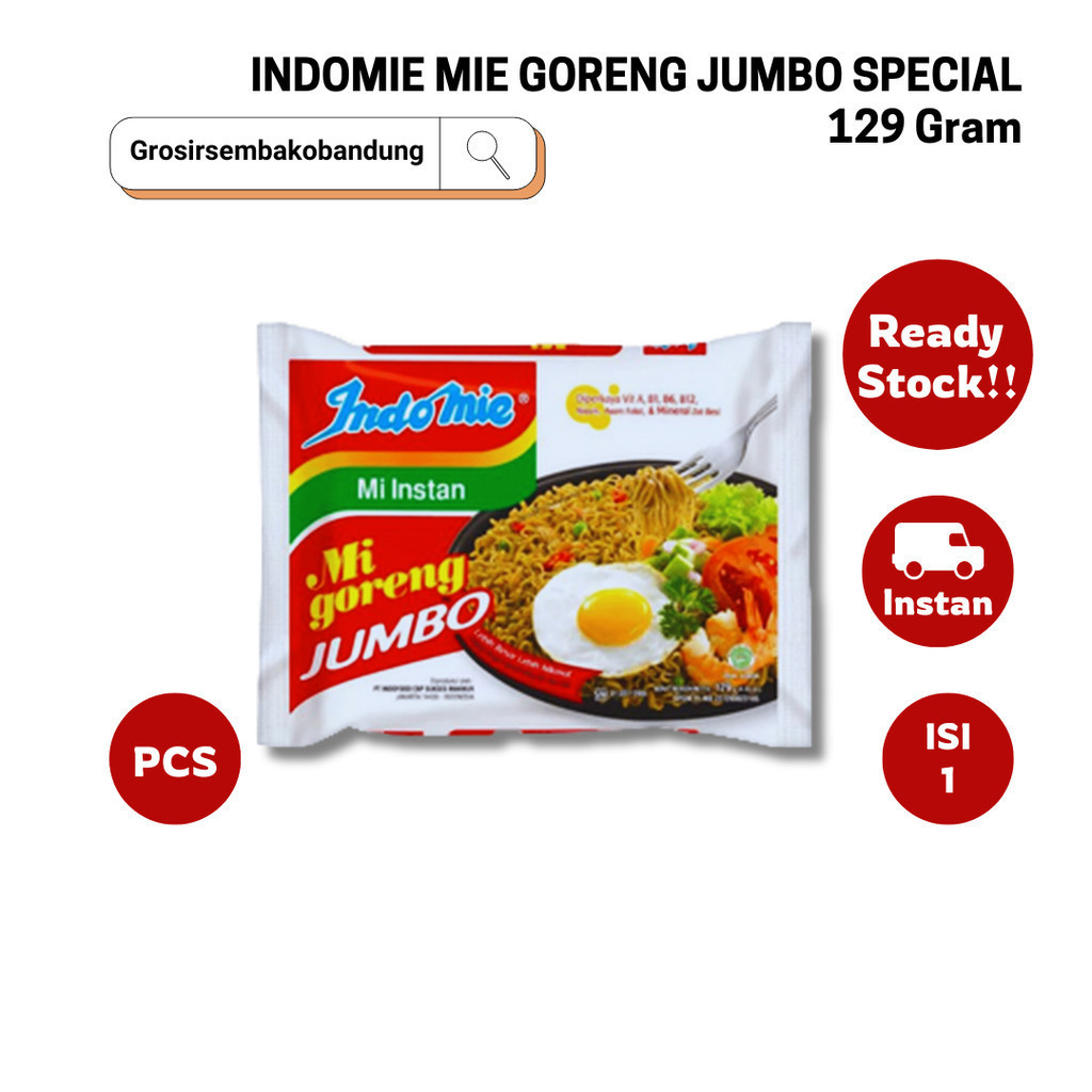 Jual INDOMIE MIE GORENG JUMBO SPECIAL PCK 129g - 1 Pcs - Kota Bandung | Shopee Indonesia