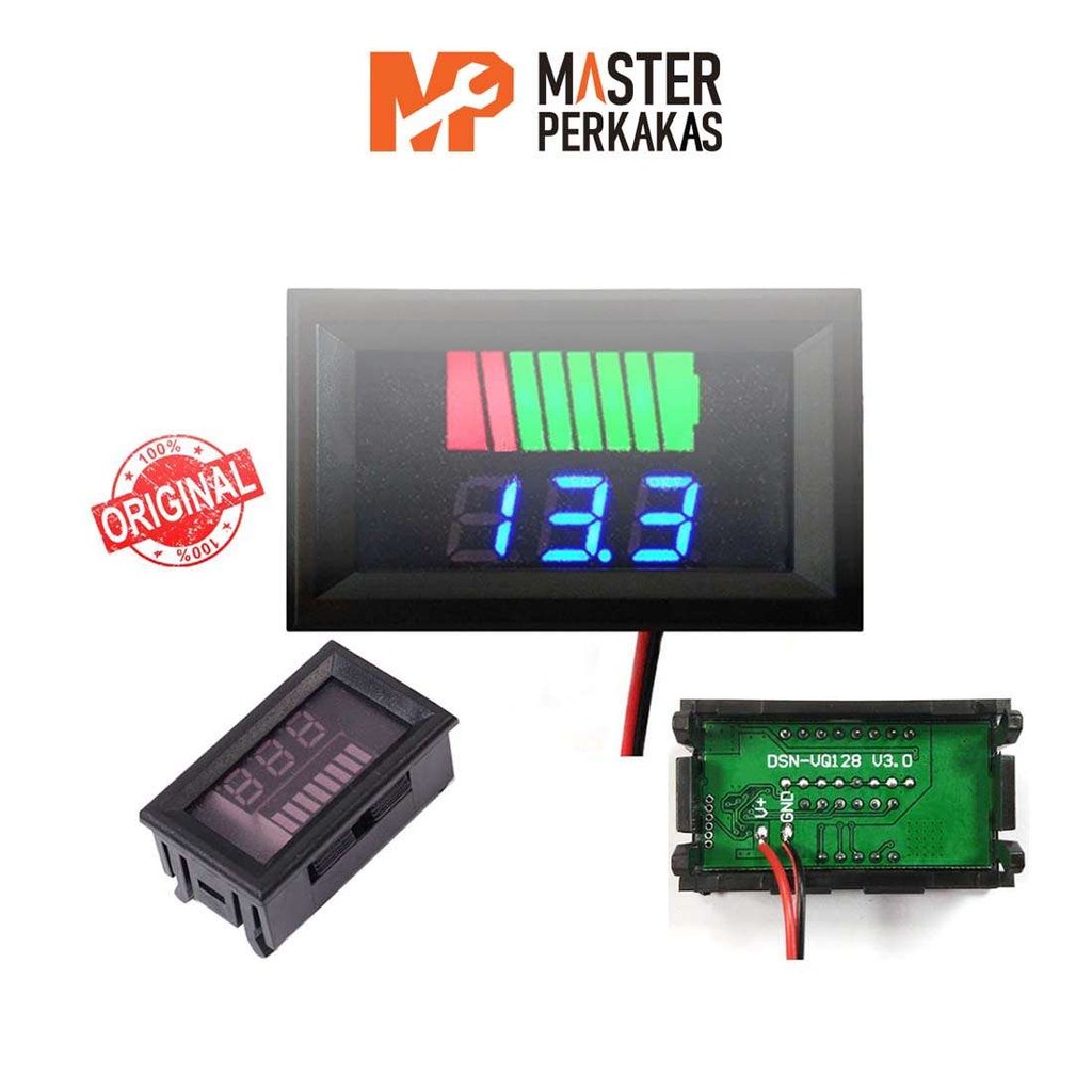 Jual Voltmeter Digital 12-60V MP / LED Indikator Level Pengisian Baterai | Shopee Indonesia