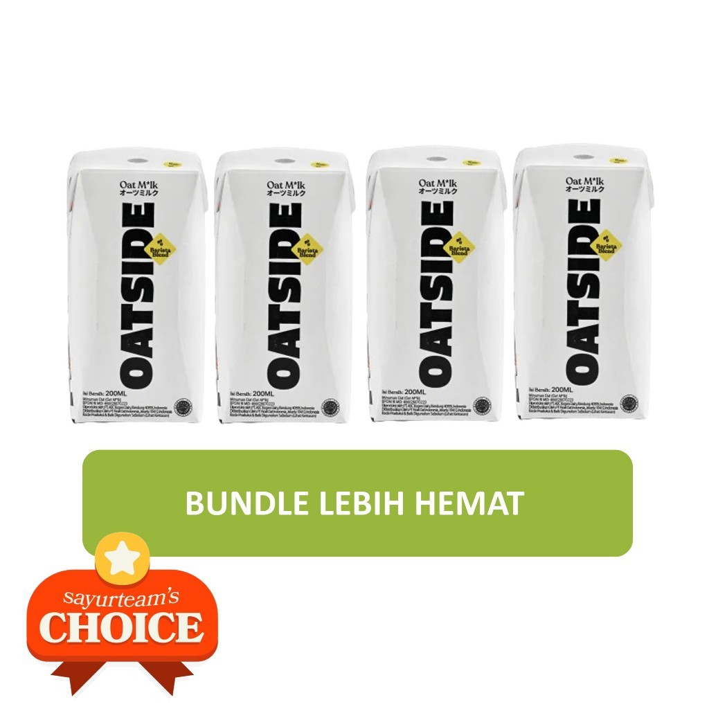 Jual Bundle 4 Oatside Oat Milk Barista Blend Straw 200 ml | Shopee Indonesia