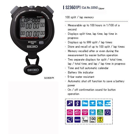 Jual Stopwatch Seiko S23601P Digital 100 Lap Memory - Stop Watch Seiko ...
