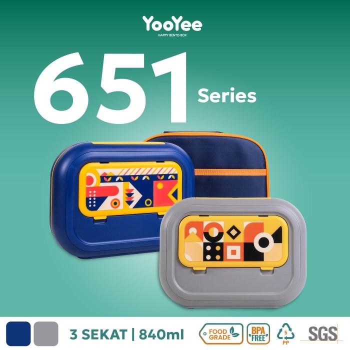 Jual Yooyee 651 Kotak Makan Stainless 3 sekat dengan tas dan alat makan ...
