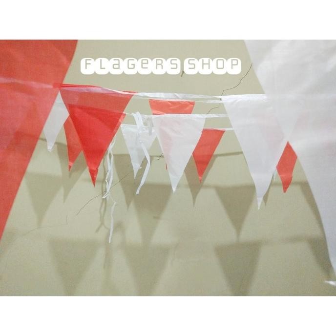 Jual [50 METER] BENDERA RENCENG MERAH PUTIH SEGITIGA DEKORASI 17 AGUSTUSAN KA76 | Shopee Indonesia