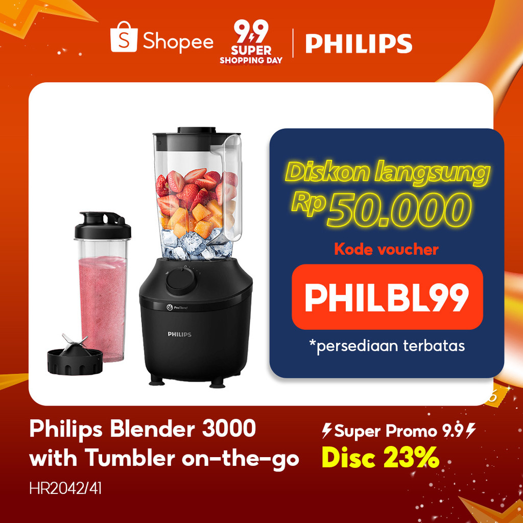 Jual Blender Philips Plastik 1 Liter - 3000 series HR2042/41 - Blender ...