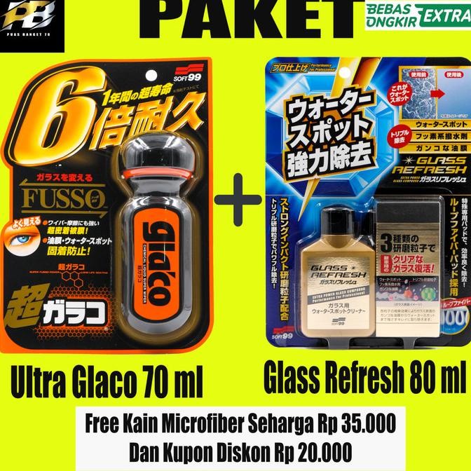 Jual SOFT'99 ULTRA GLACO FUSSO ROLL ON + GLASS REFRESH PEMBERSIH JAMUR KACA FORSALE! | Shopee ...