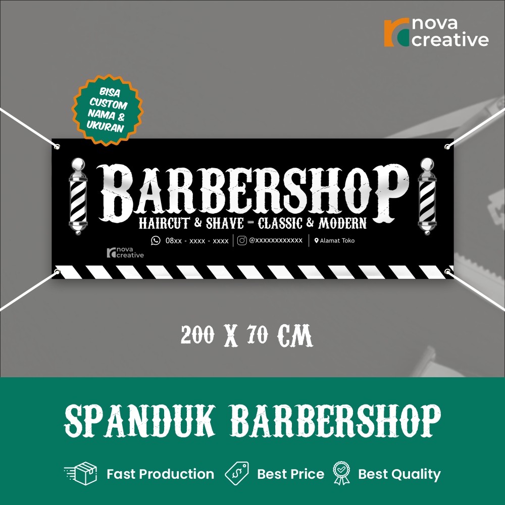 Jual Print Banner Cukur Rambut / Barber Shop Spanduk Custom Gratis ...