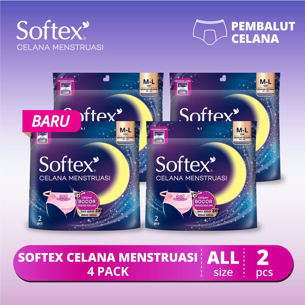 Jual Softex Celana Menstruasi All Size 2s x 4 Pack - Pembalut Celana - Spesial Bulan Ungu ...