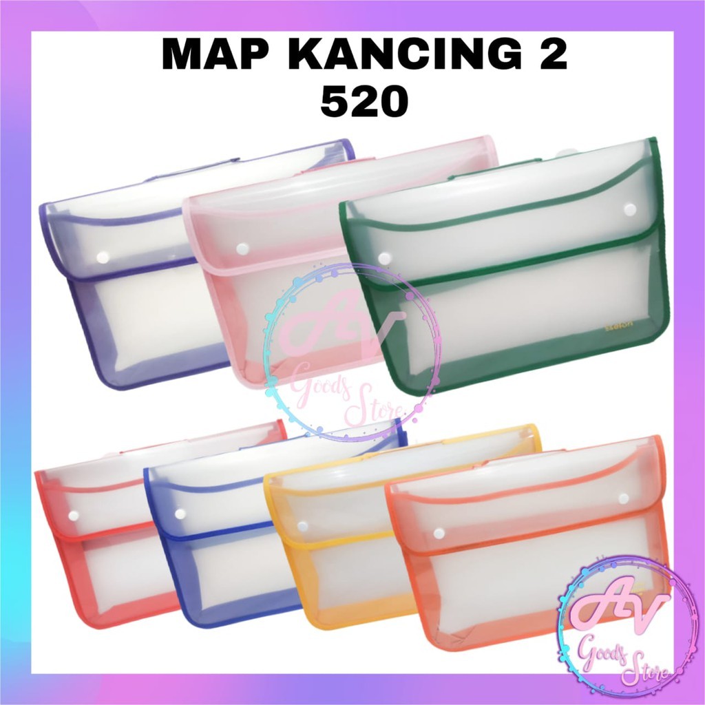 Jual map plastik kancing 2 / school bag / map dokumen / MAP TAS 2 ...