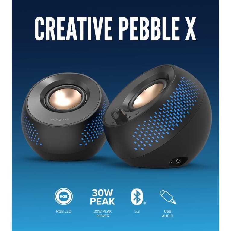 Jual Creative Pebble X 2.0 Bluetooth Usb-C Computer Speakers With Customizable Rgb Lighting ...