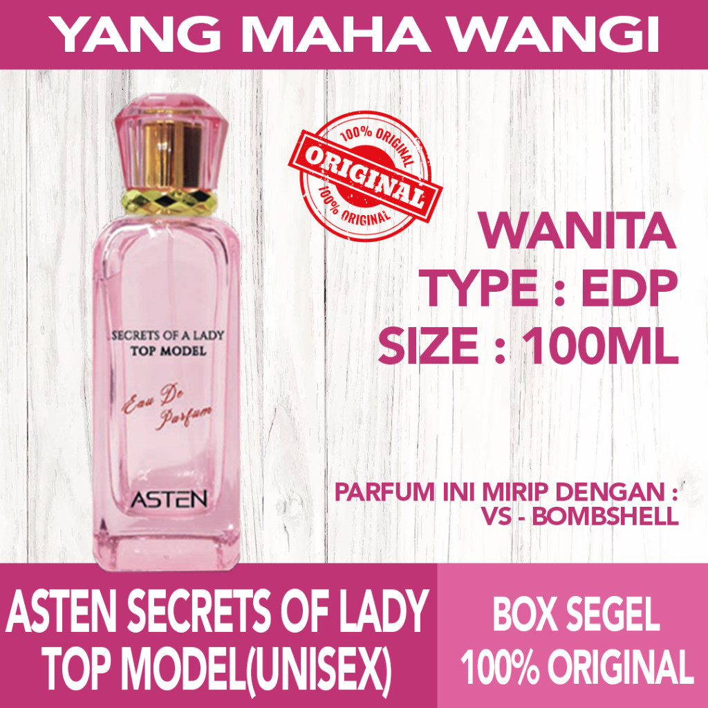 Jual PARFUM ORIGINAL ASTEN SECRET OF LADY TOP MODEL FOR UNISEX 100ML ...