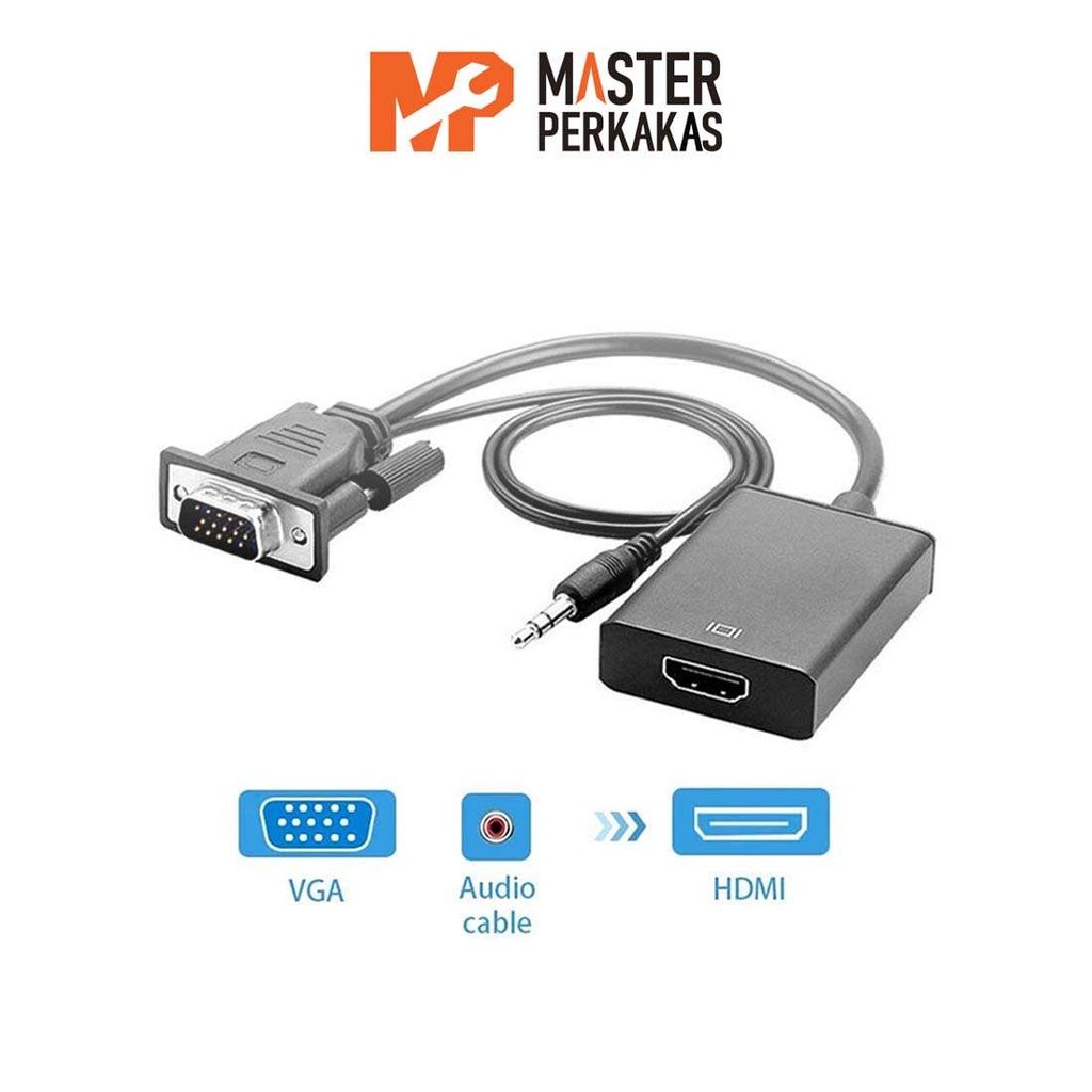 Jual VGA to HDMI Adapter with Audio MP / Converter | Shopee Indonesia