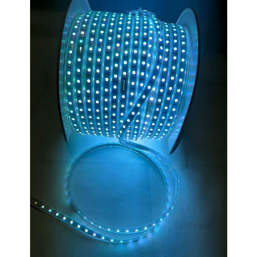 Jual He13 LAMPU LED STRIP SELANG RGB 5050 4 PIN 220V RGB KOMPLIT FLASER ...