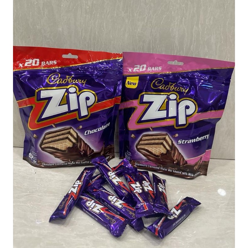 Jual Cadbury Zip chocolate / strawberry wafer bar | Shopee Indonesia