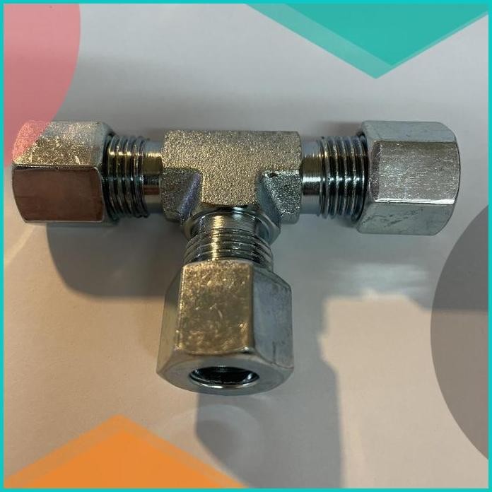 Jual Tee Union Connector 14 mm Besi Galvanis Konektor Tube Besi ...