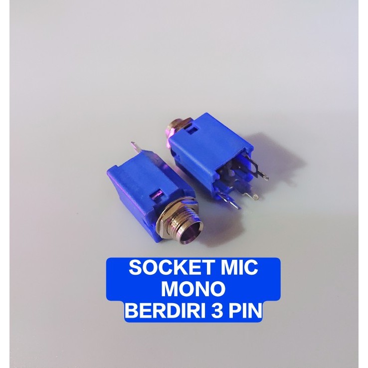 Jual langsung order saja] Socket Mic Berdiri Mono 3 Pin Socket Mic Biru ...