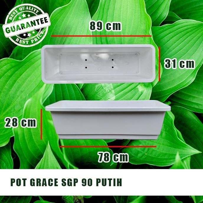 Jual POT PANJANG GRACE SGP 90 PUTIH Pot Persegi Panjang Pot Tanaman ...
