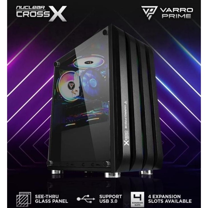 Jual Ready Casing Gaming Varro Prime Nuclear Cross X (No Fan & No Psu ...