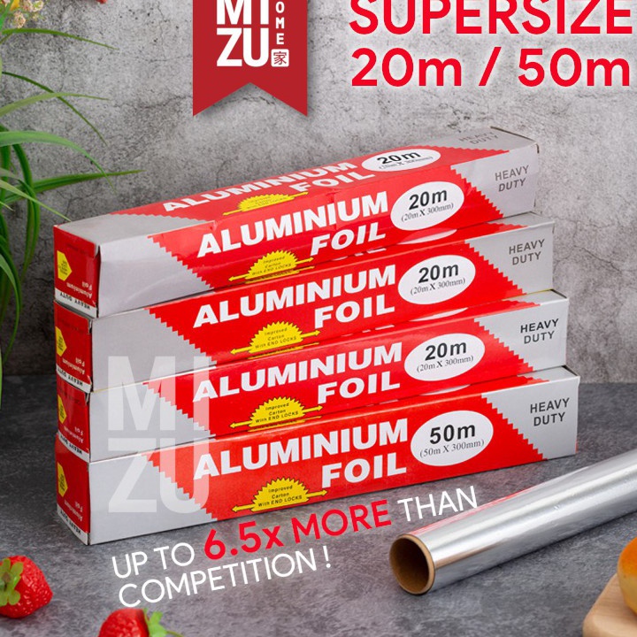 Jual DND177 MIZU SUPERSIZE 20m/50m Aluminium Foil Roll JUMBO Baking Cooking Alumunium Roll 30cm ...
