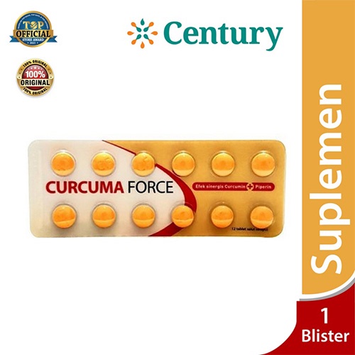 Jual CURCUMA FORCE 1 BLISTER ISI 12 TABLET/CURCUMA/TEMULAWAK/DAYA TAHAN ...
