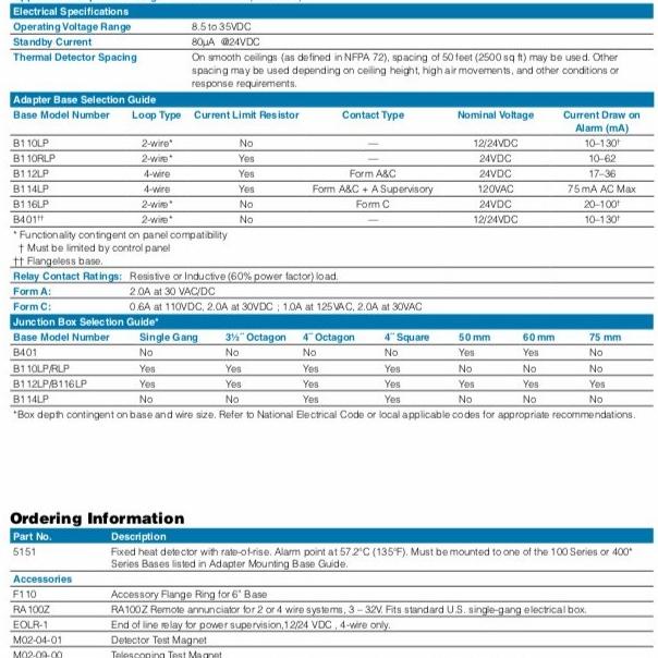Jual System Sensor 5151 Rate Of Rise & Fixed 135F Heat Detector C/W ...