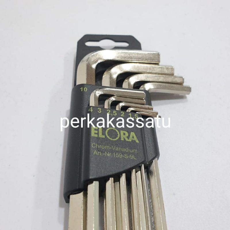 Jual KUNCI L HEXAGON SET ELORA GERMANY 159S-9L 1.5-10MM HEX KEY LONG ...
