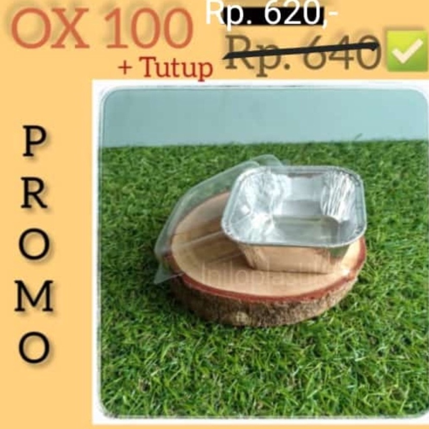 Jual Terbatas Alumunium Foil Tray OX-100 + tutup @25 set / Aluminium OX-100 OX 100 Kotak Terbaru ...