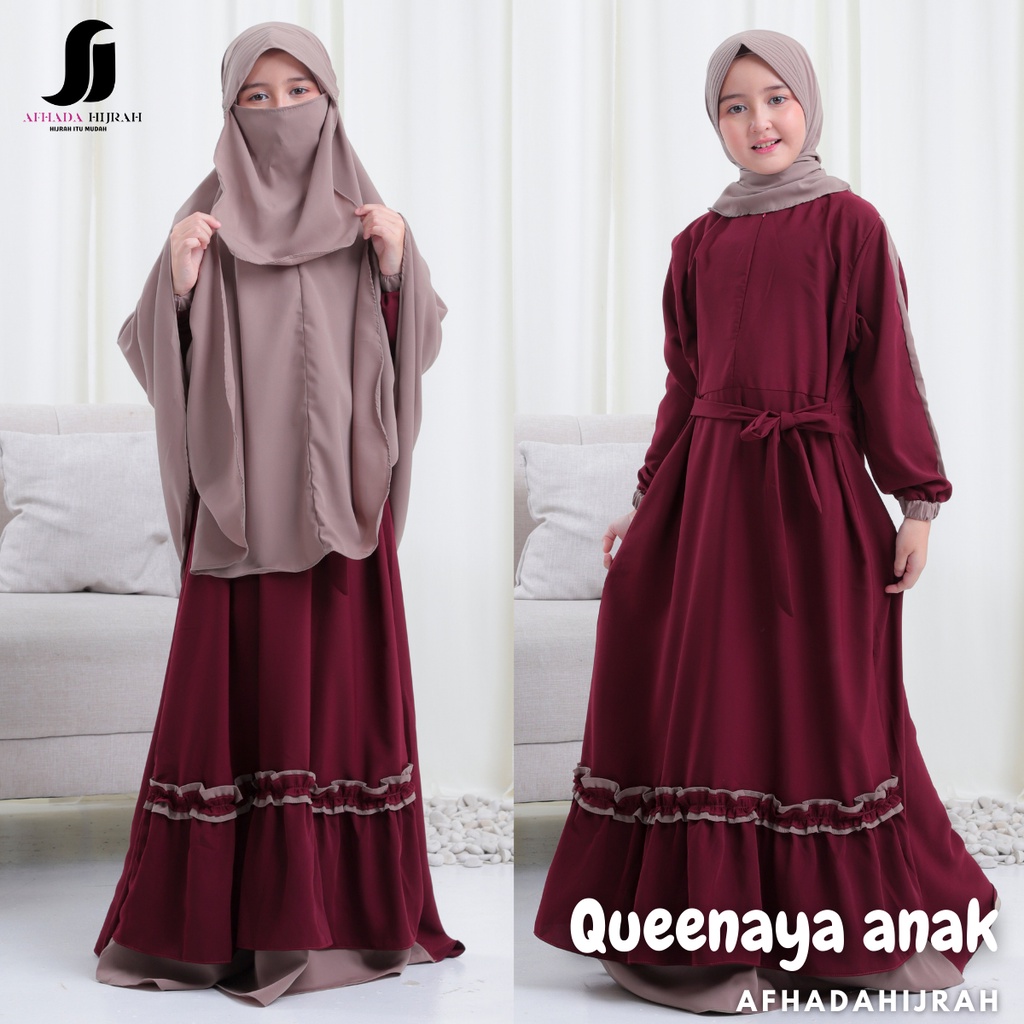 Jual Afhadahijrah - Gamis anak perempuan set cadar poni niqab arab ...