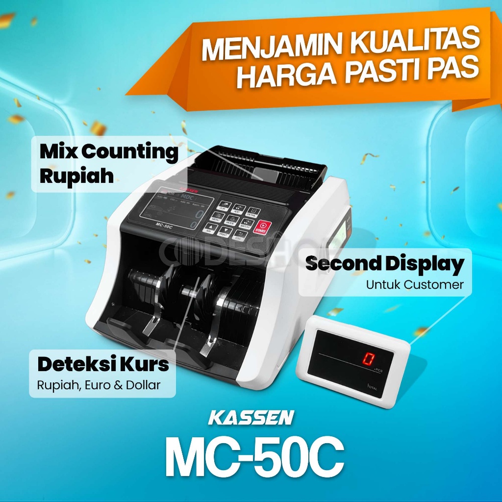 Jual Mesin Penghitung Uang Kassen MC-50C Bill Counter Multi Mata Uang ...