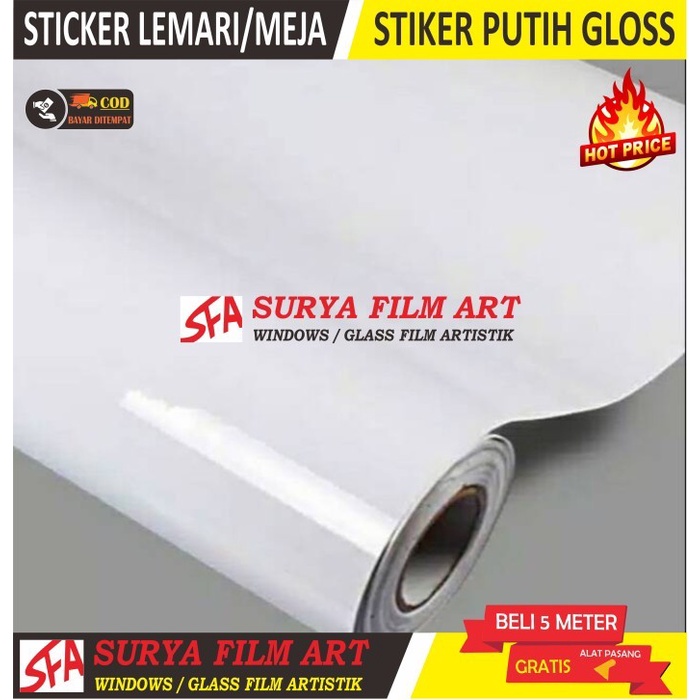Jual [Wall] Wallpaper Stiker Putih Polos / White Board / Sticker Vinyl ...
