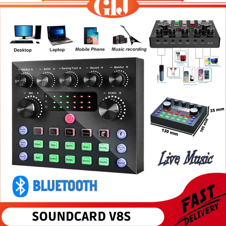 Jual BEST PRODUCT Sound Card V8S / V8s V8 Live Mixer Audio USB External Soundcard Broadcast ...