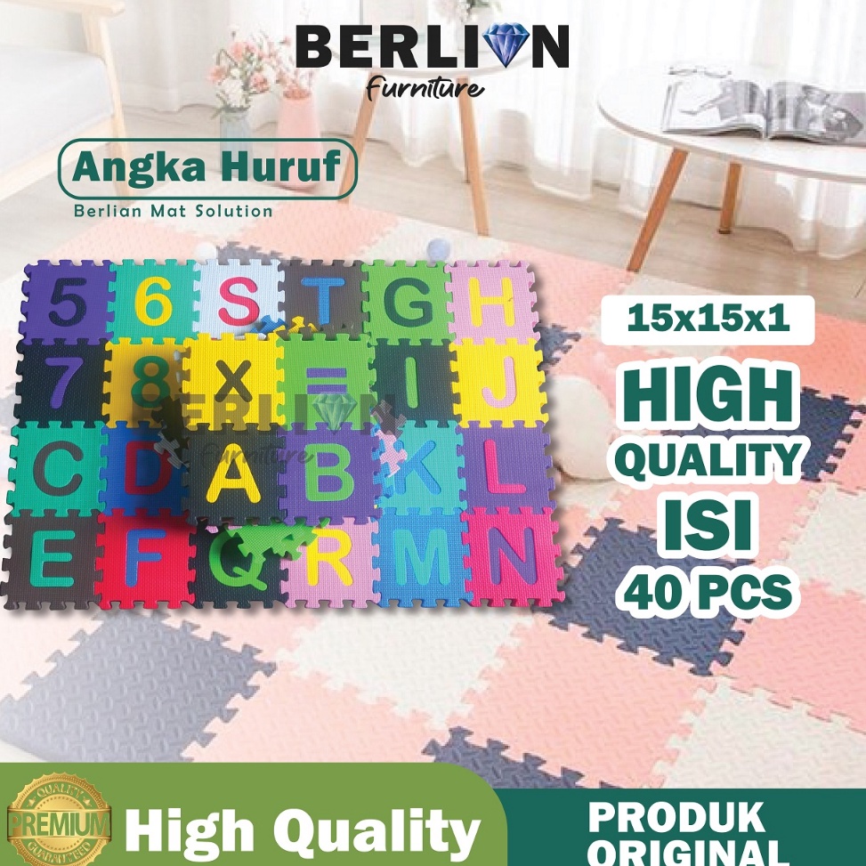 Jual STOK TERBARU Matras Puzzle Abjad / Huruf 15 x 15 Tbl 1 Cm isi 40 ...