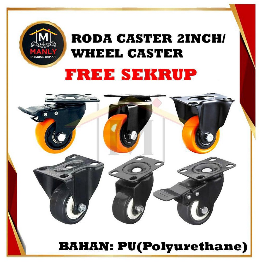 Jual Ayo Ramaikan Roda Kastor 2 Inch Hitam dan Orange TEBAL + REM/HIDUP/MATI Etalase Troly 58 ...