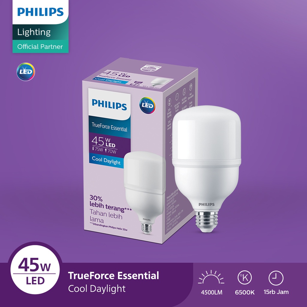 Jual Philips Lampu Trueforce Essential 45W E27 6500K Putih | Shopee Indonesia