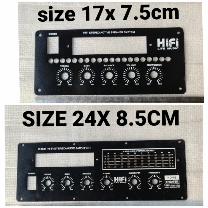 Jual papan panel speaker aktif aktive active knop potensio power besi ...