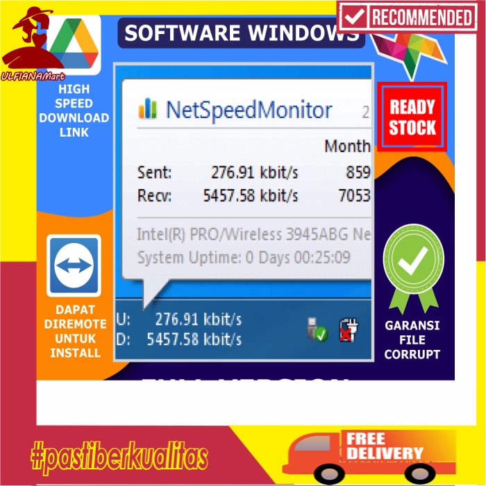 Jual LIFETIME PRO Net Speed Monitor NetSpeedMonitor Bisa Banyak PC ...