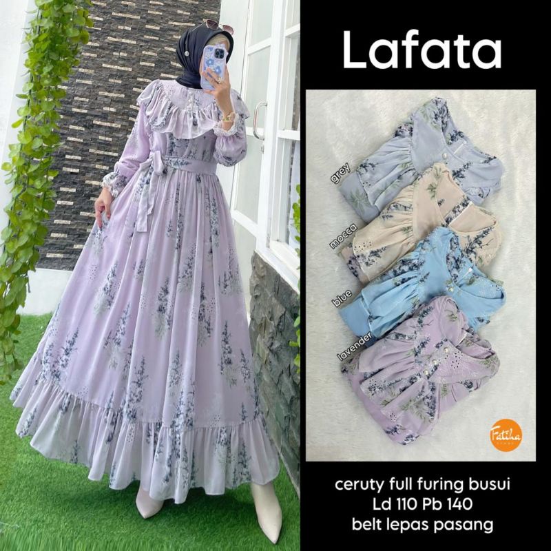 Jual Lafata Maxi Dress Ceruty - FATIHA | Shopee Indonesia