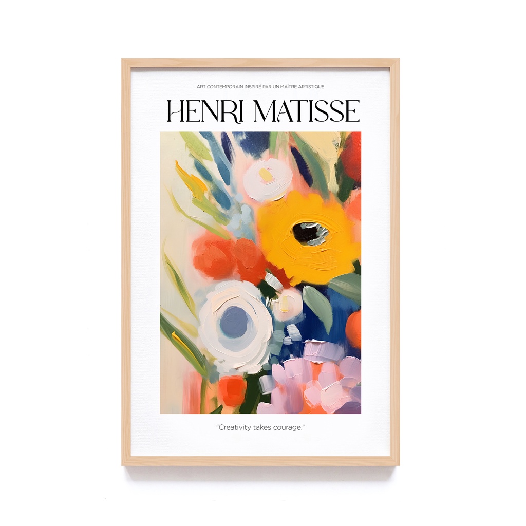 Jual Wall art print terinspirasi style lukisan Henri Matisse frame kayu ...