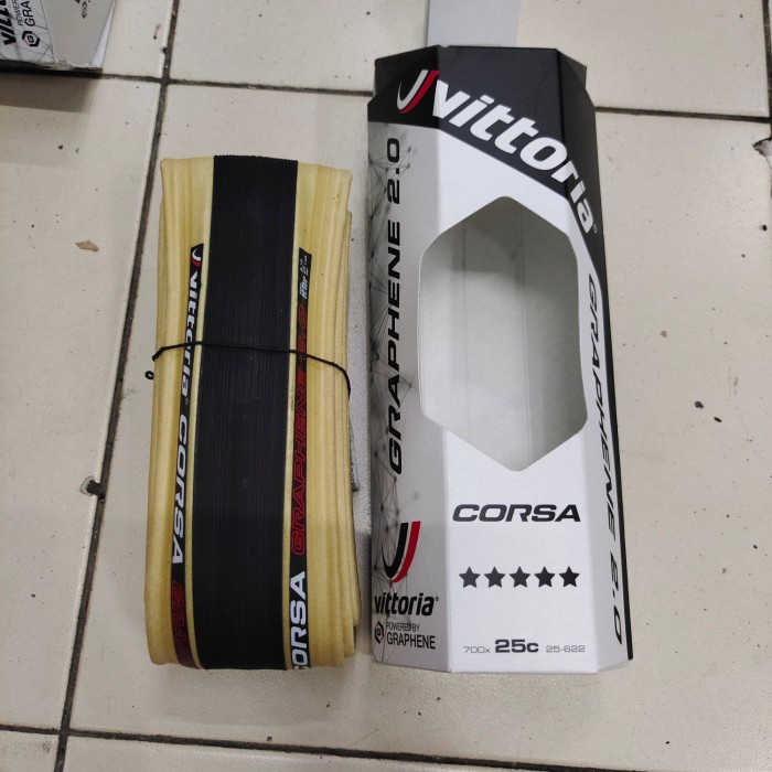 Jual VITTORIA Corsa GRAPHENE 2.0 Para Black Gumwall 700X25 | Shopee Indonesia