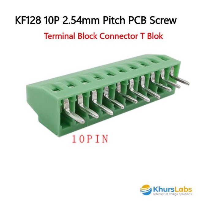 Jual KF128 10P 2.54mm Pitch PCB Screw Terminal Block 10 Pin T Blok | Shopee Indonesia