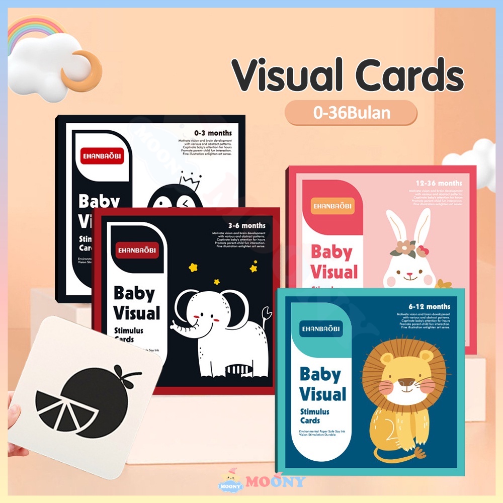 Jual Moony Flashcard bayi newborn Montessori toys Kartu pintar ...