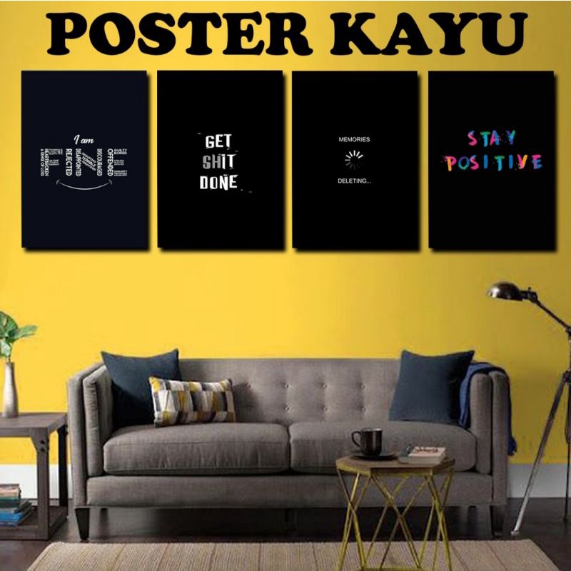 Jual Poster kayu ukuran (20×30) tema quotes Hiasan dinding kamar wall ...