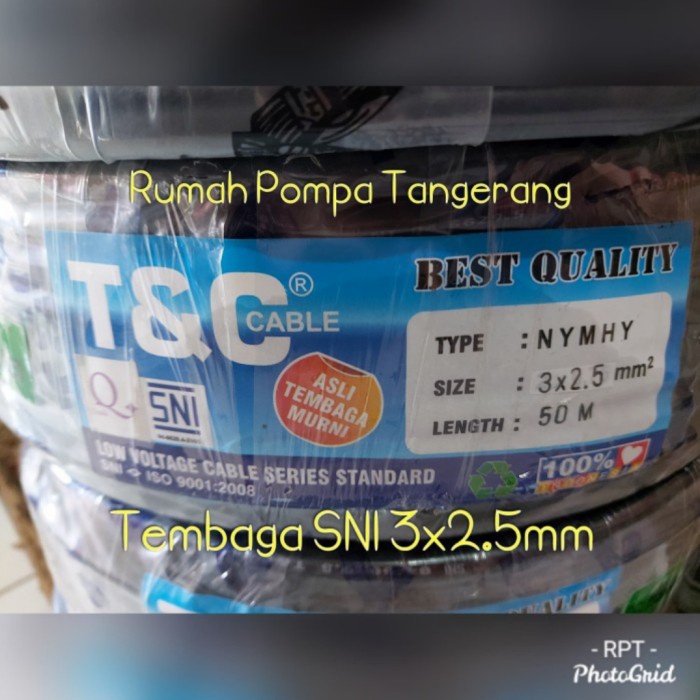 Jual KABEL POMPA SATELIT SUBMERSIBLE MERK T&C UKURAN 3X2.5 SERABUT ...